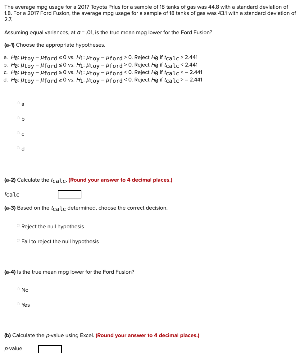 Solved Do a two-sample test for equality of means assuming | Chegg.com