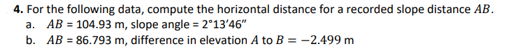 Solved 4. For the following data, compute the horizontal | Chegg.com