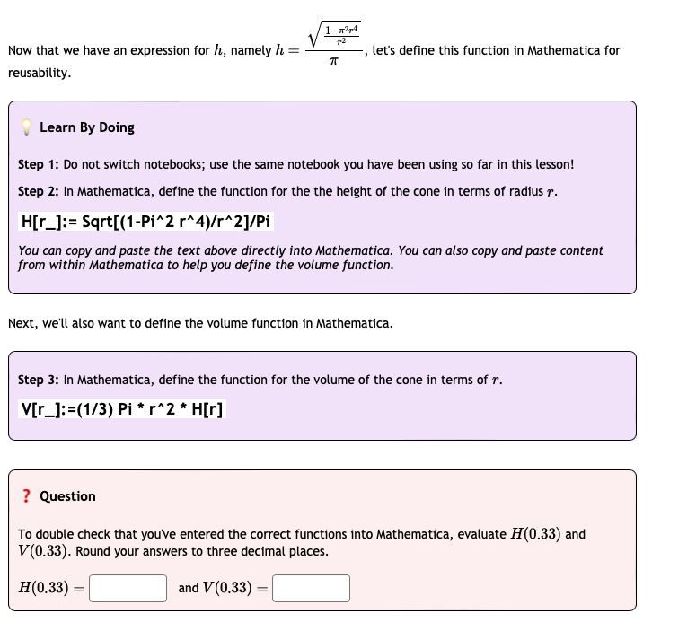 Solved Now that we have an expression for h, namely | Chegg.com