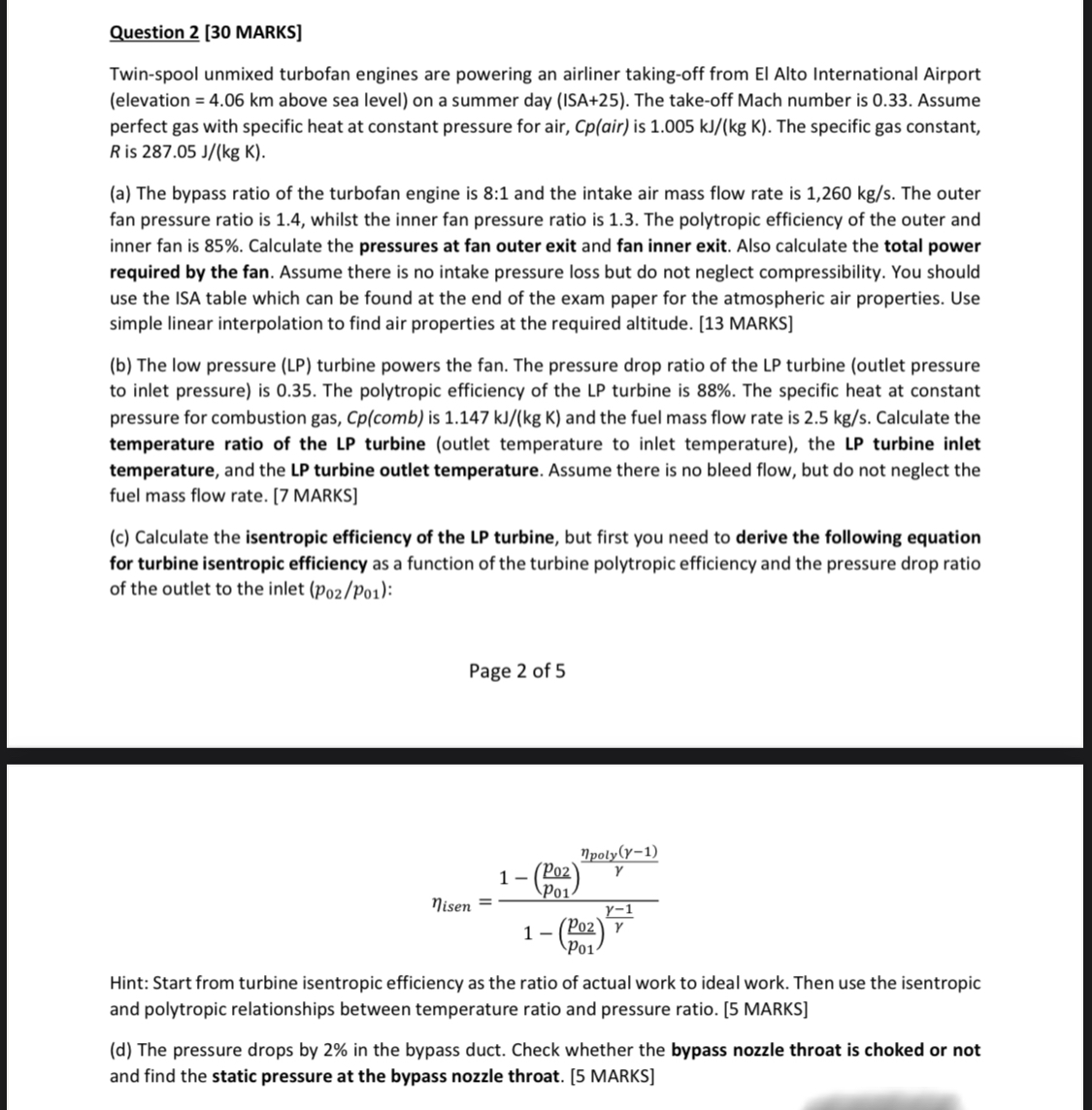 Solved Twin-spool unmixed turbofan engines are powering an | Chegg.com