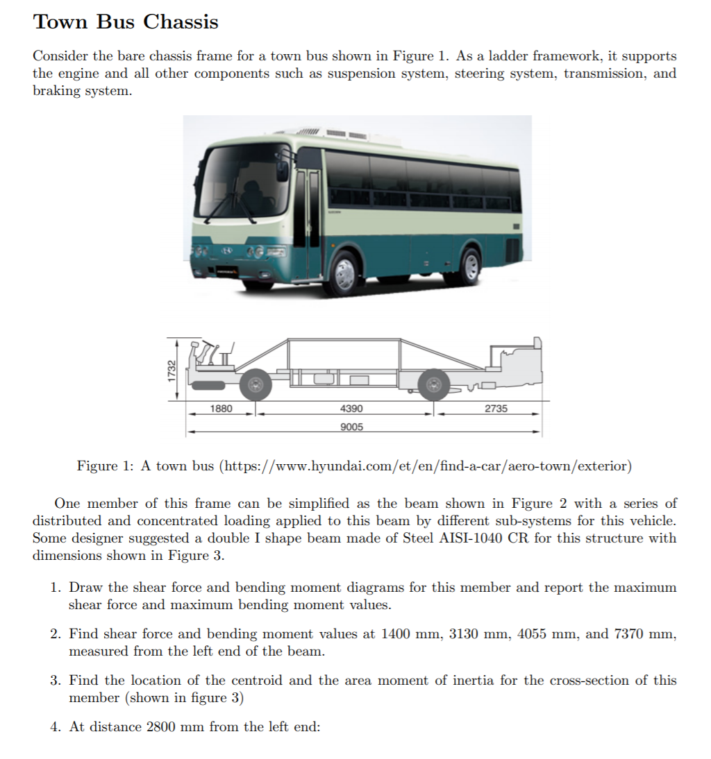 Town Bus Chassis Consider the bare chassis frame for | Chegg.com