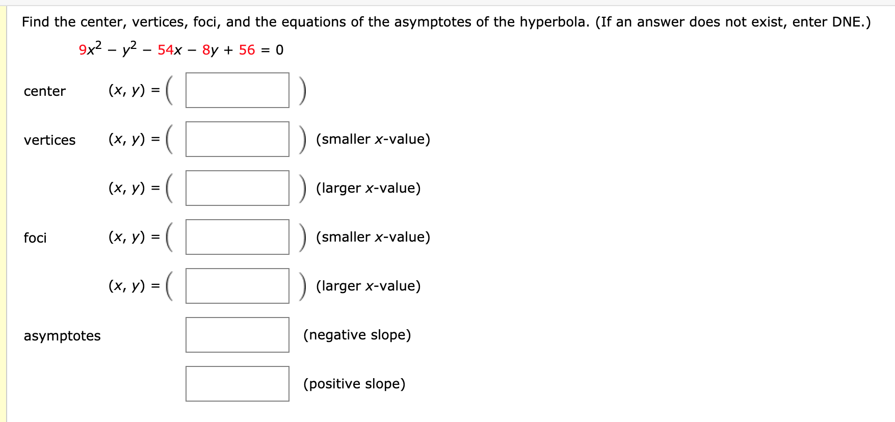 Solved Find the center, vertices, foci, and the equations of | Chegg.com