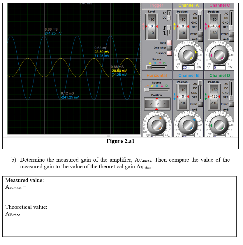 Solved Drgite Lat b) Determine the measured gain of the | Chegg.com