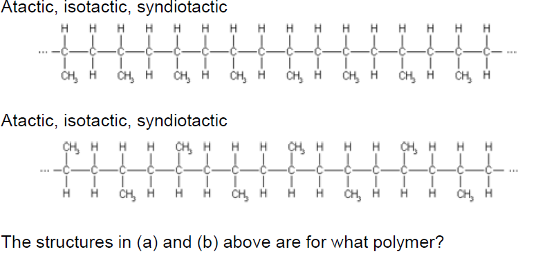 Solved Atactic isotactic. svndiotactic Atactic, isotactic, | Chegg.com