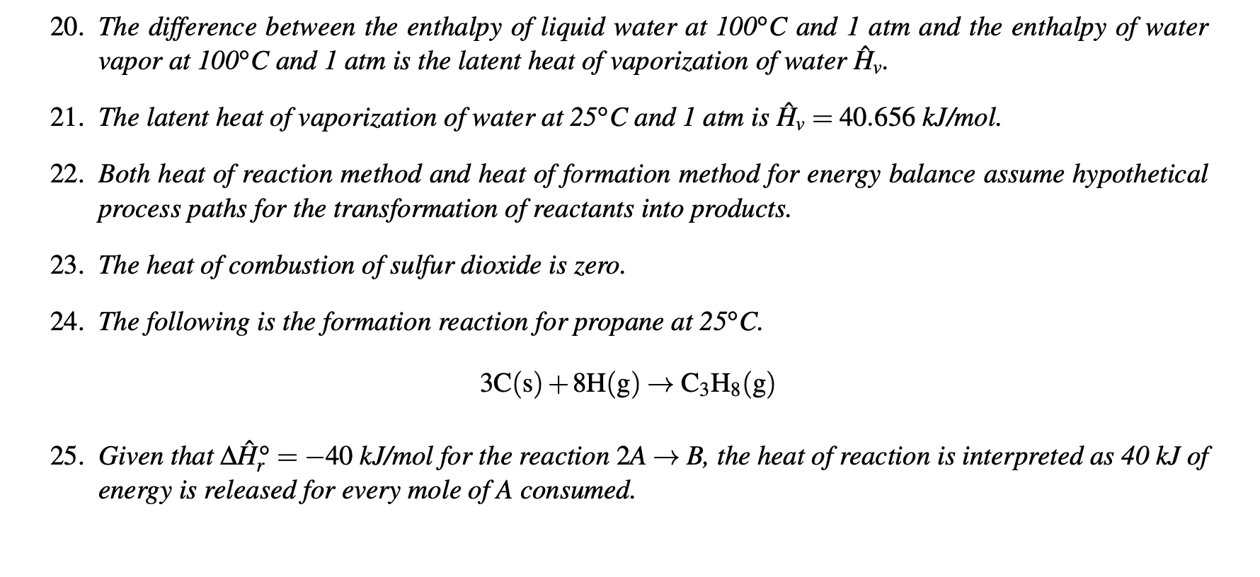 Solved 20. The difference between the enthalpy of liquid | Chegg.com