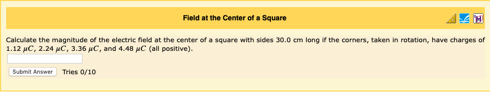 Solved Field at the Center of a Square Calculate the | Chegg.com
