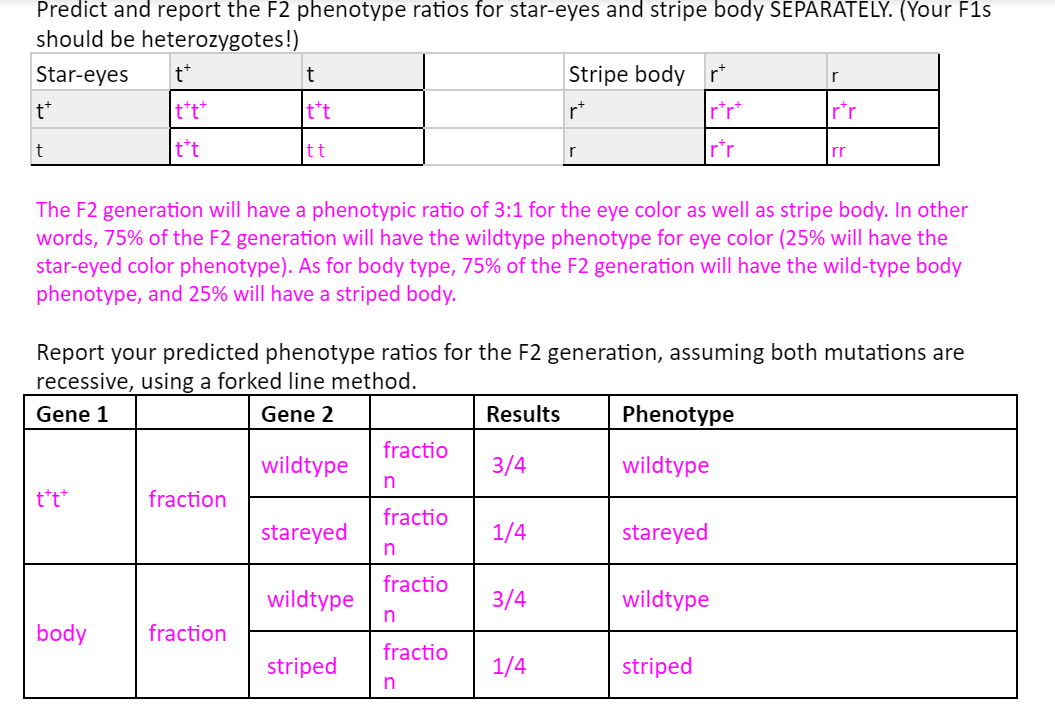 Solved Predict and report the F2 phenotype ratios for | Chegg.com