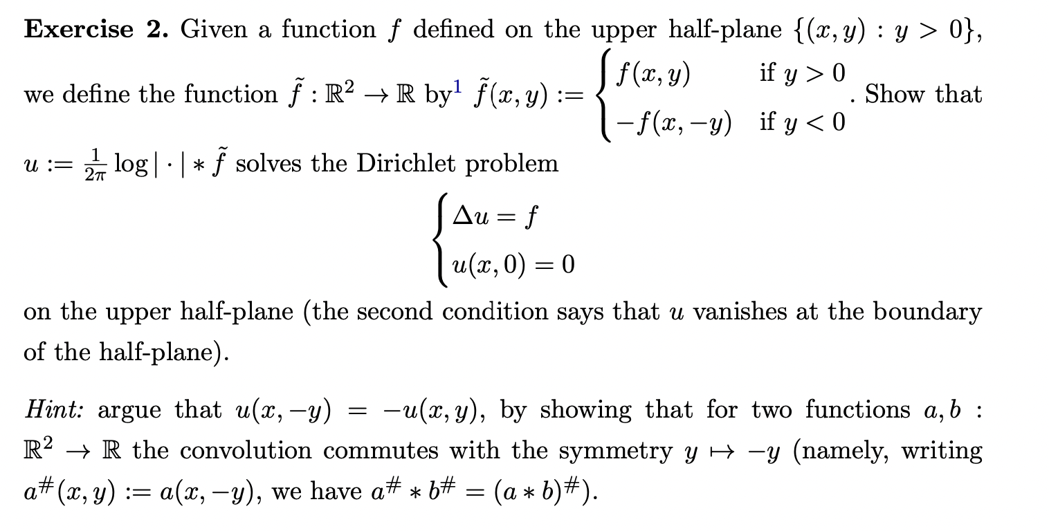 Solved ገዜ : 1 2п Exercise 2. Given a function f defined on | Chegg.com