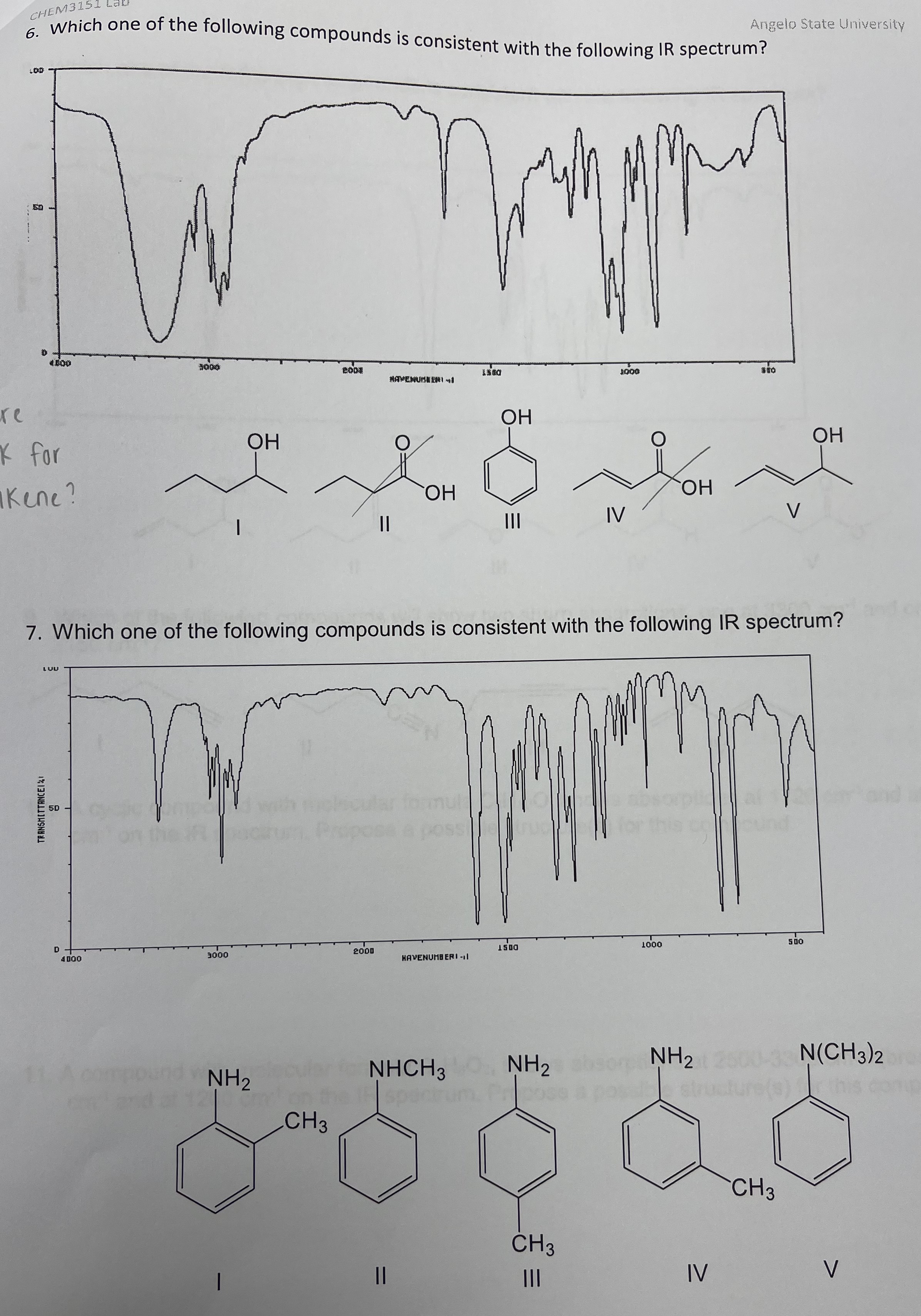 Solved 6. Which one of the following compounds is consistent | Chegg.com