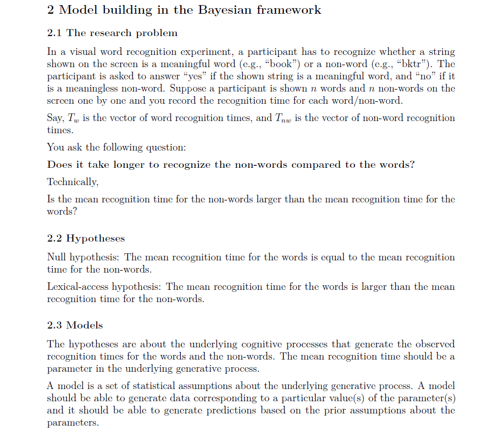 Solved 2 ﻿Model building in ﻿the Bayesian framework2.1 ﻿The | Chegg.com