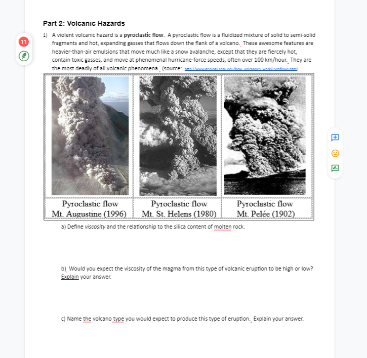 [Solved]: Number the questions #A, B, C Part 2: Volca