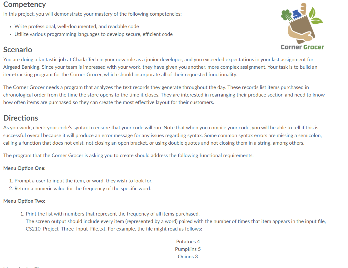 Solved Competency In this project, you will demonstrate your | Chegg.com