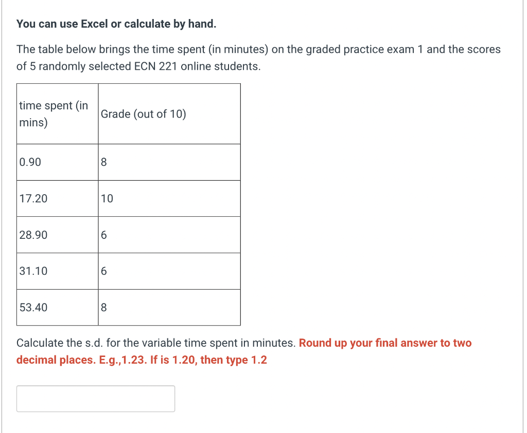 Solved You can use Excel or calculate by hand. The table | Chegg.com