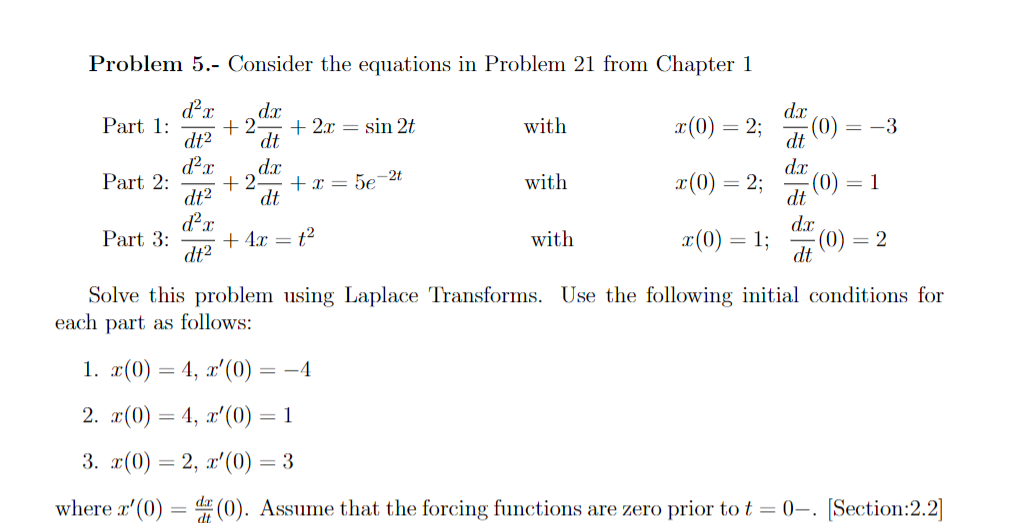 Solved Problem 5.- Consider the equations in Problem 21 from | Chegg.com