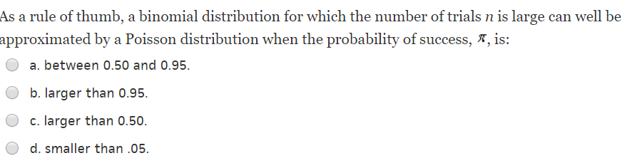 As a rule of thumb, a binomial distribution for which | Chegg.com