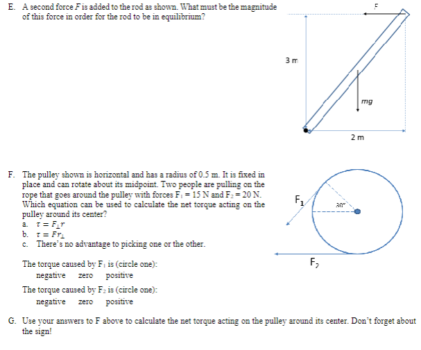 Solved IV. Torque for non-perpendicular forces: | Chegg.com
