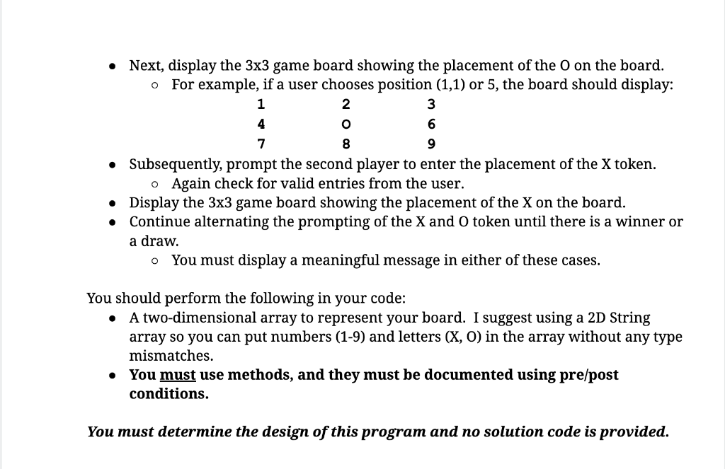 Solved 1 4 7 Part 1 Programming Assignment Tic Tac Toe 