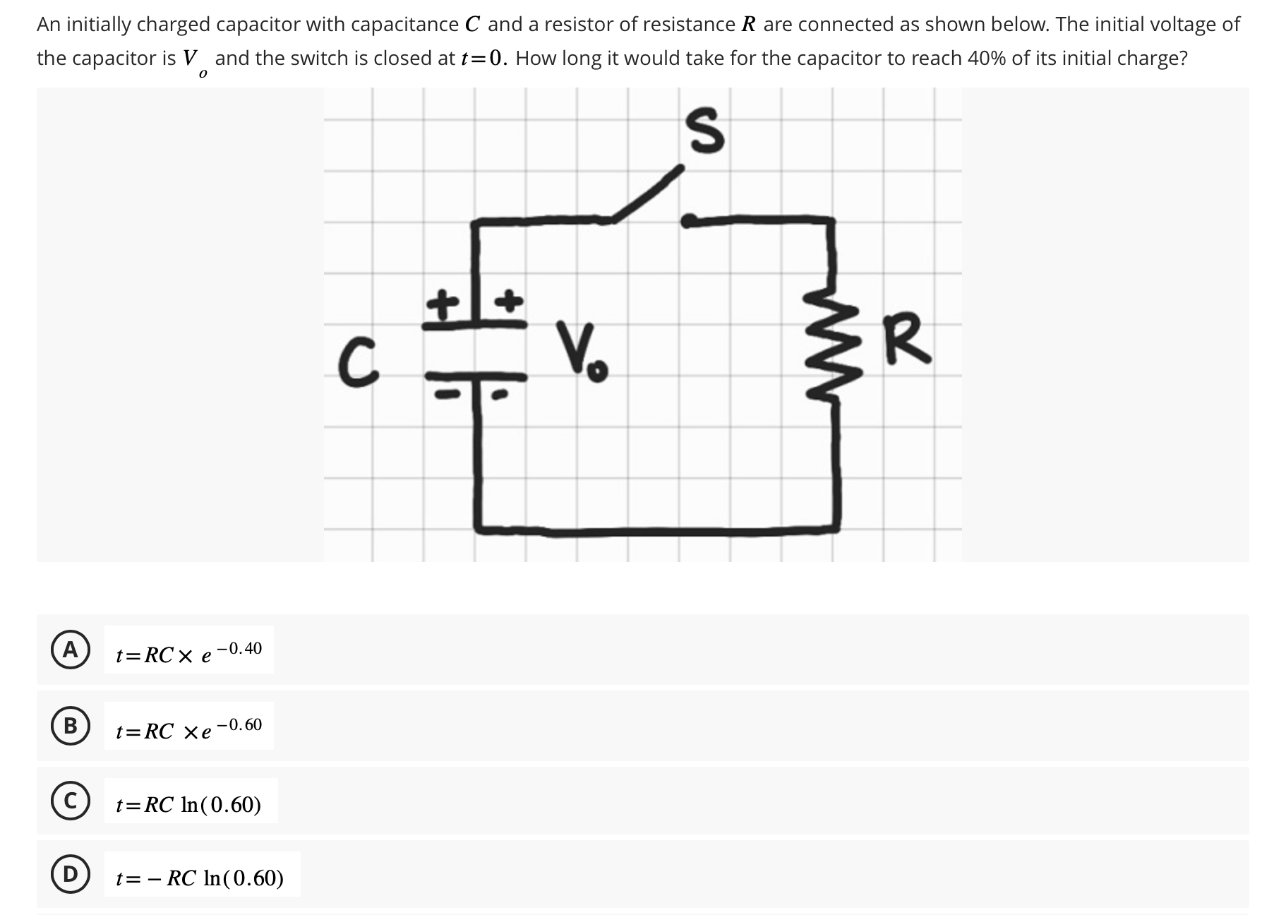 Solved An initially charged capacitor with capacitance C and | Chegg.com