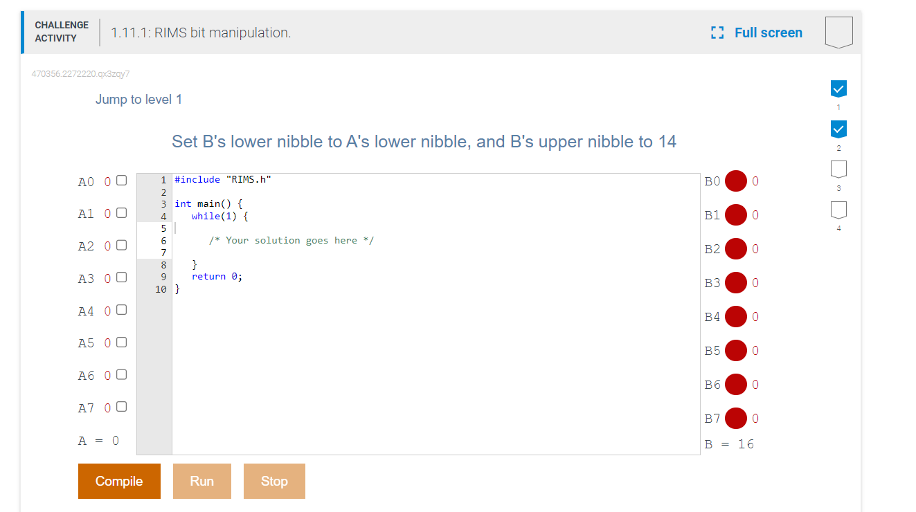 Solved Set B's lower nibble to A's lower nibble, and B's | Chegg.com
