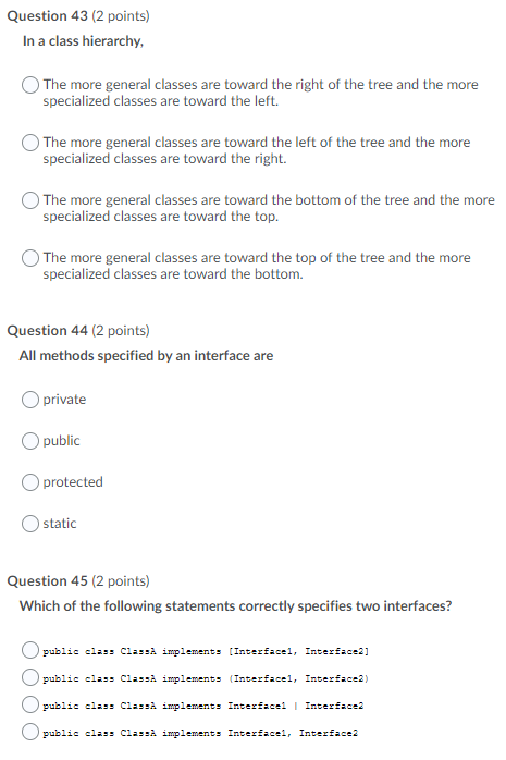 Solved Question 40 (2 points) If a subclass constructor does | Chegg.com