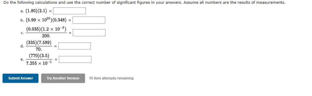Solved Do the following calculations and use the correct | Chegg.com