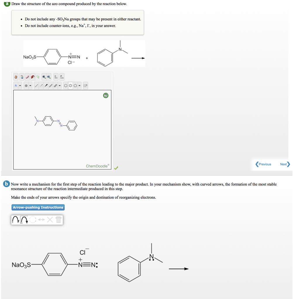 Solved a Draw the structure of the azo compound produced by | Chegg.com