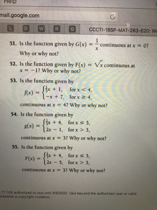 Solved Determine whether each of the functions shown in | Chegg.com