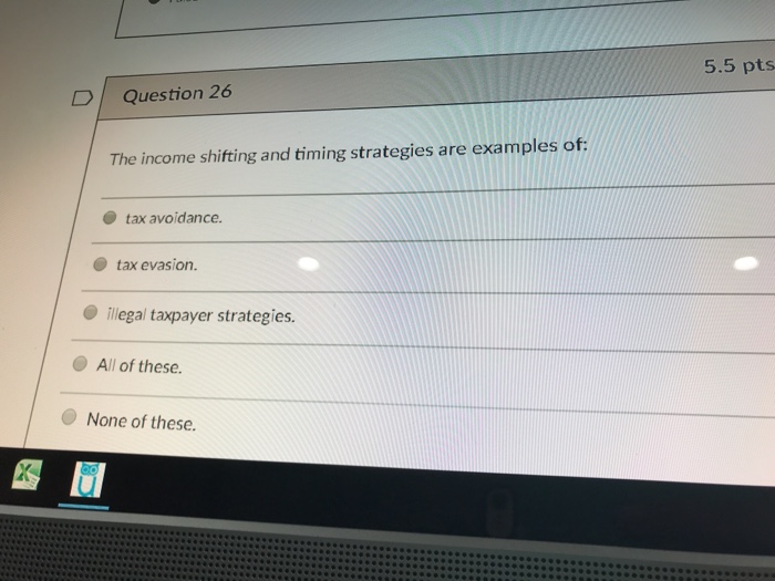 Solved 5.5 pts DQuestion 26 The income shifting and timing | Chegg.com