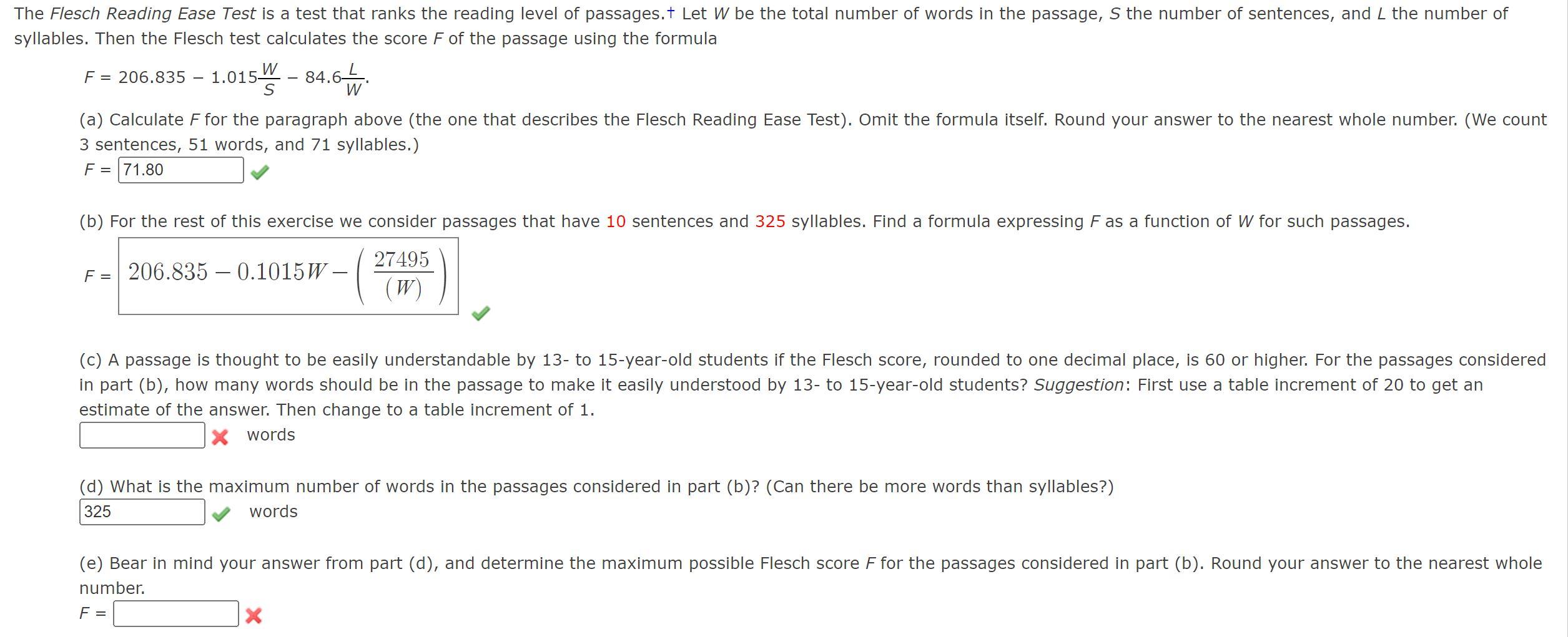 Solved Flesch Reading Ease Test is a test that ranks the | Chegg.com