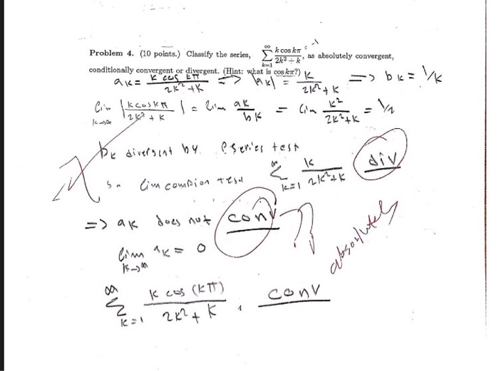 Solved Classify the series, sigma^infinity_k = 1 k cos k | Chegg.com
