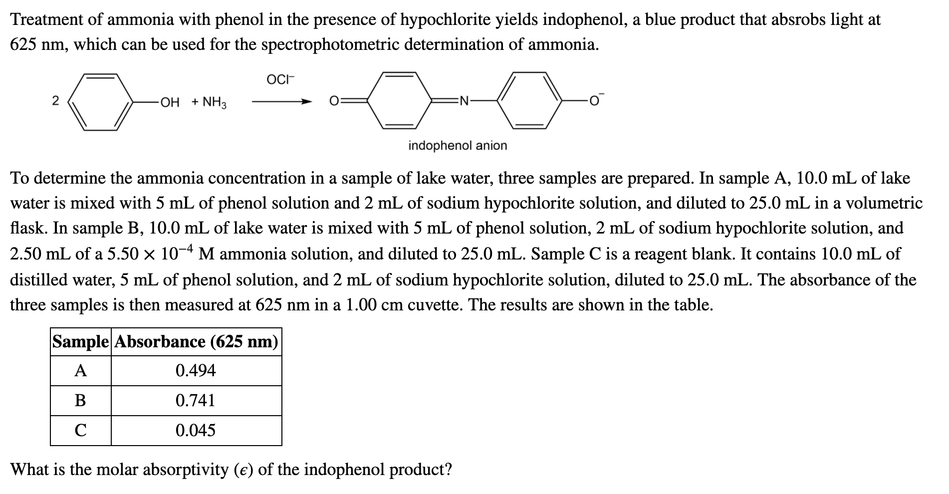 Solved Treatment of ammonia with phenol in the presence of | Chegg.com