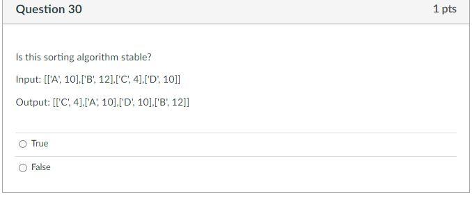 Solved Is this sorting algorithm stable? Input: [['A: | Chegg.com