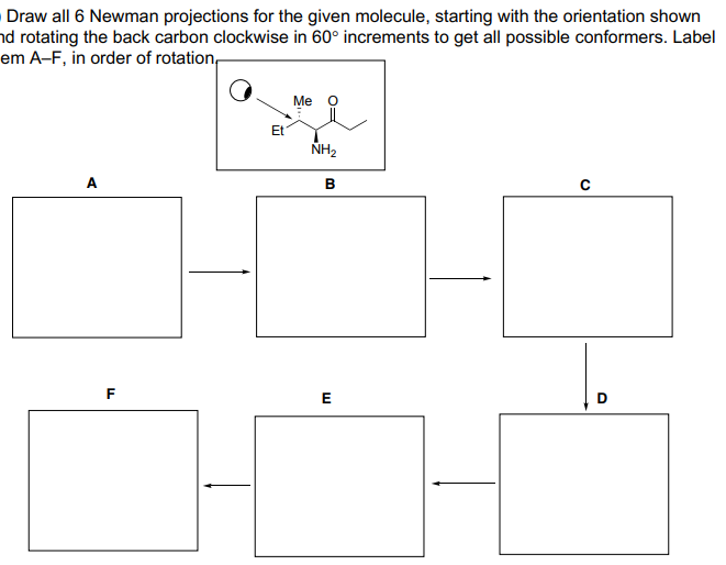 Solved Draw all 6 ﻿Newman projections for the given | Chegg.com