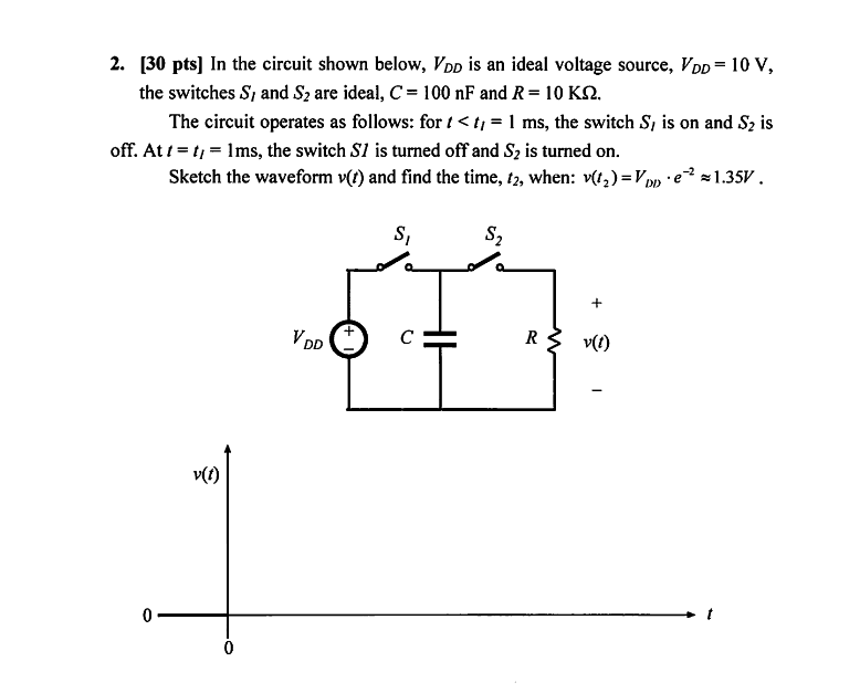Solved 2. [30 pts) In the circuit shown below, Vpp is an | Chegg.com