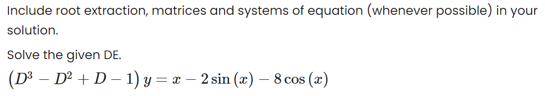 Solved Include root extraction, matrices and systems of | Chegg.com