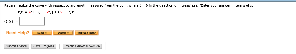 Solved Reparametrize the curve with respect to arc length | Chegg.com