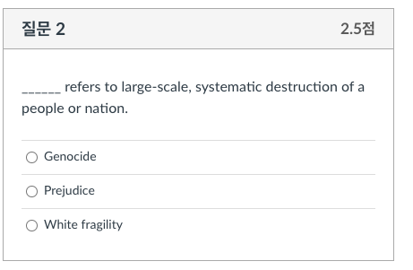 Solved refers to large-scale, systematic destruction of a | Chegg.com