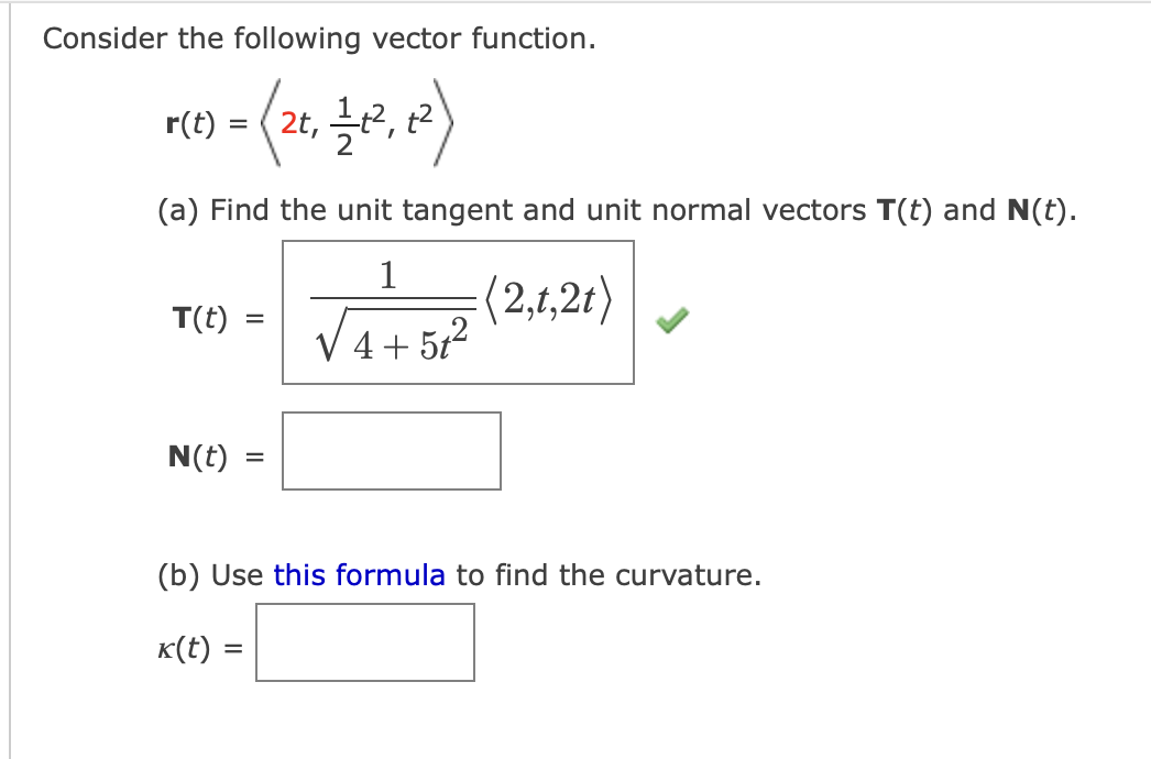 Solved Consider the following vector function. | Chegg.com