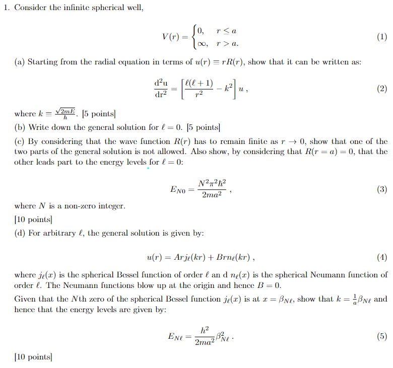 Consider the infinite spherical | Chegg.com