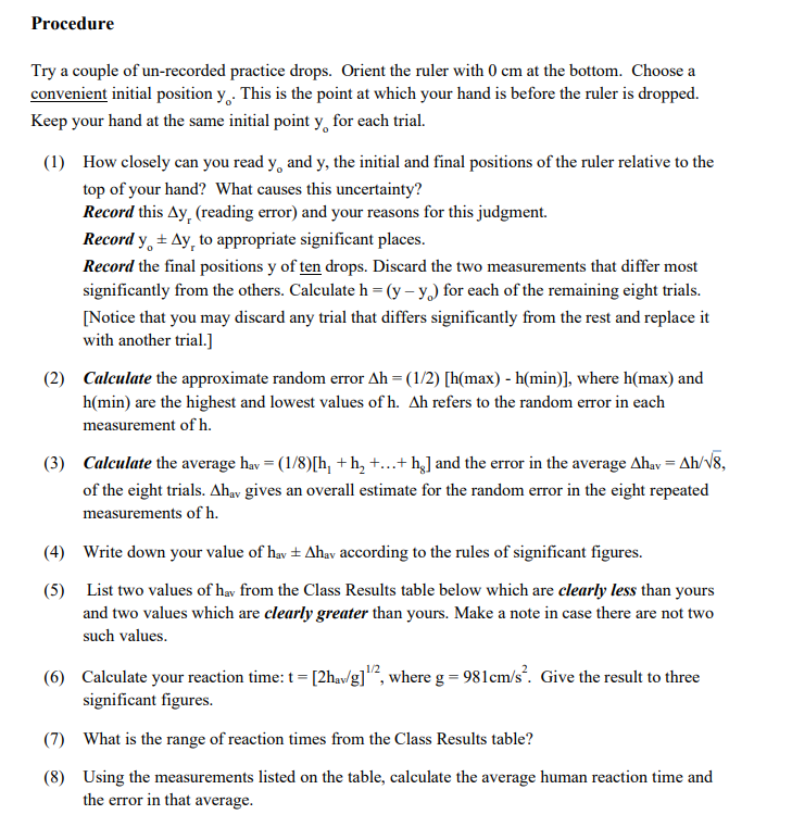 Exercise 1: Eye-Hand Reaction Time Objectives - | Chegg.com