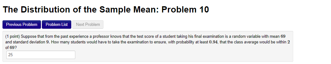 Solved The Distribution of the Sample Mean: Problem 10 | Chegg.com