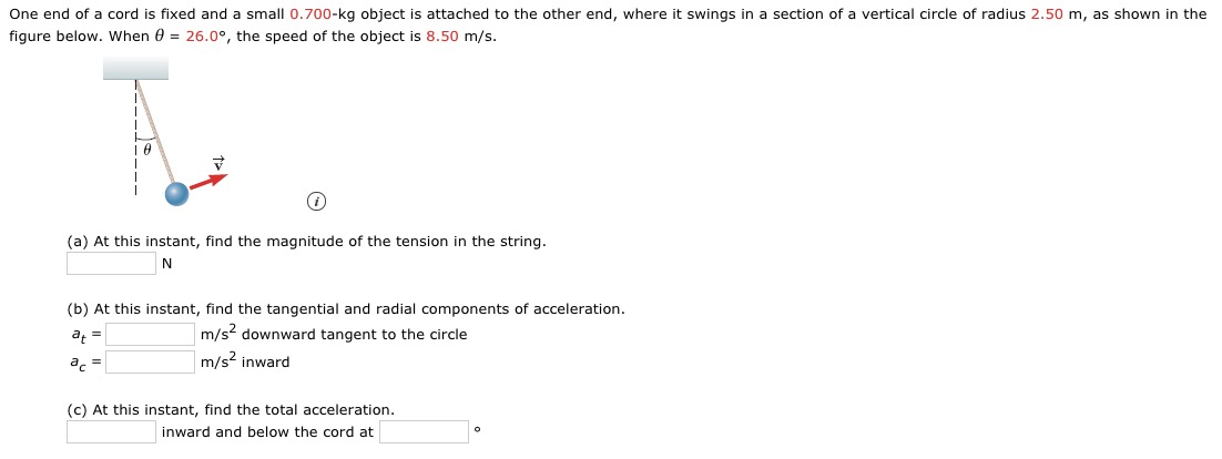 Solved One end of a cord is fixed and a small 0.700-kg | Chegg.com