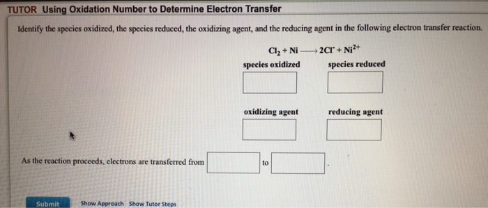 Solved TUTOR Using Oxidation Number to Determine Electron | Chegg.com