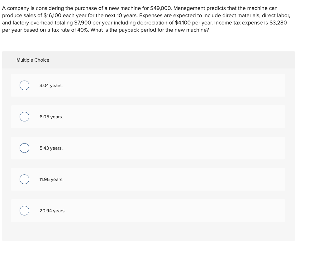 Solved A company is considering the purchase of a new | Chegg.com