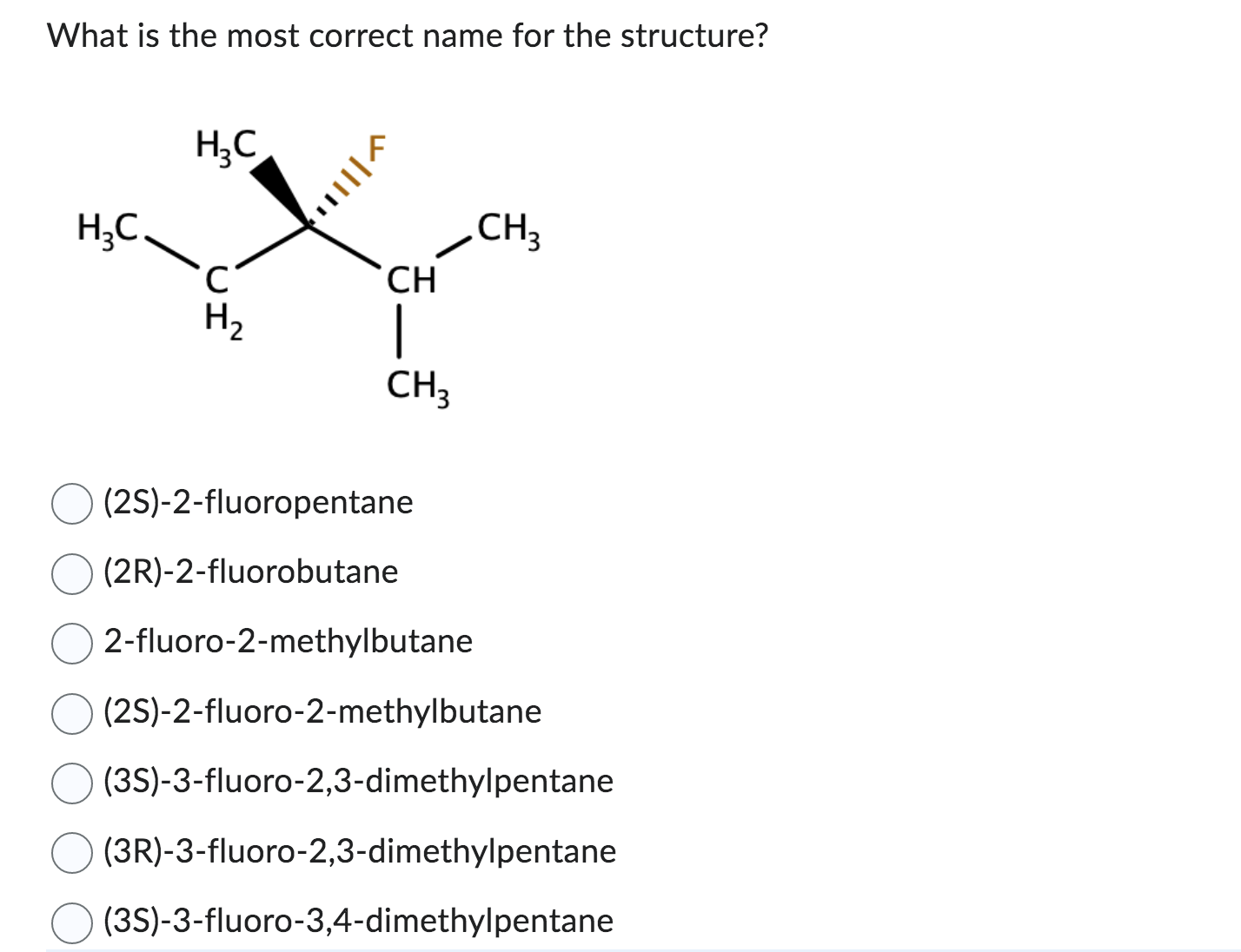 Solved What is the most correct name for the structure? | Chegg.com