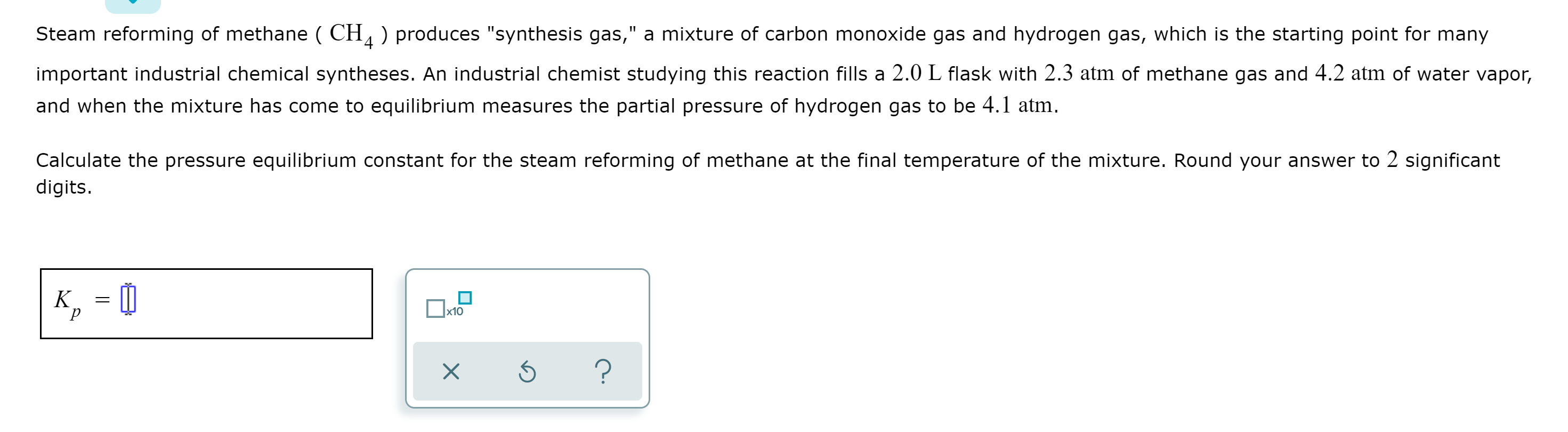 Solved Steam reforming of methane ( CH4 ) produces | Chegg.com