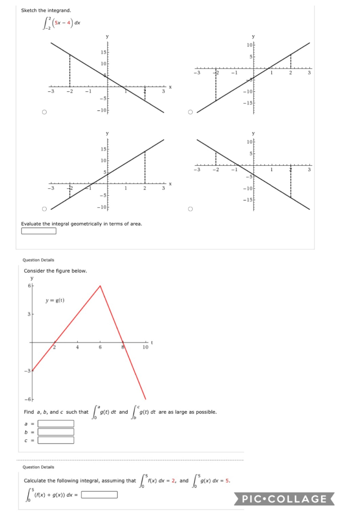 Solved Sketch the integrand. Li (3x – 4) ox 15 10 -3 -10 y | Chegg.com
