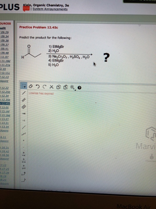 Solved ein, Organic Chemistry, 3e I System Announcements | Chegg.com
