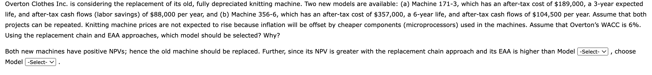 Using the replacement chain and EAA approaches, which | Chegg.com