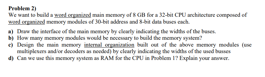 Solved Problem 2) We want to build a word organized main | Chegg.com